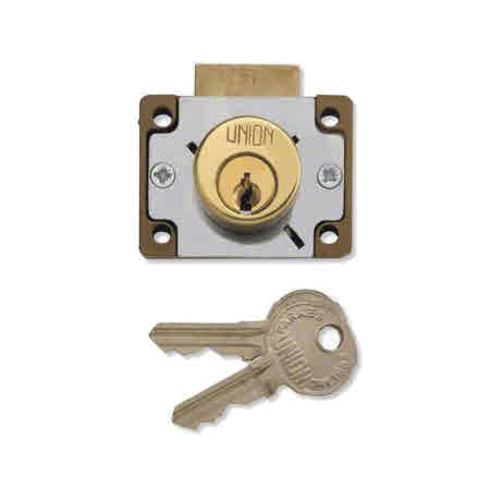 Cupboard Locks - UNION 4147 CUPBOARD LOCK 4 PIN 44mm POLISHED BRASS - R ...