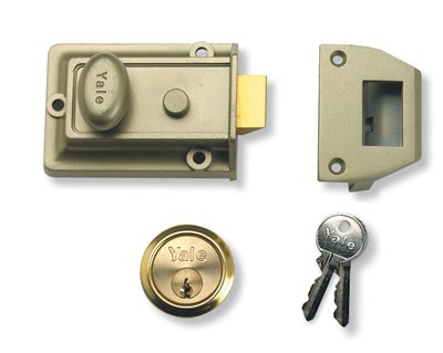 Rim Night Latches Complete with Cylinder & Keys - YALE P77 TRADITIONAL ...