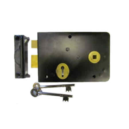 Rim Locks - UNION 1439 RIM LOCK 6" SCOTCH PATTERN RIGHT HAND BLK FINISH ...