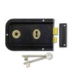 Rim Locks - UNION 1445 RIM LOCK 6" X 4" REVERSIBLE BLACK FINISH - R J ...